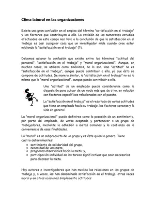 Conducta grupal, clima y cultura y organizacional | PDF