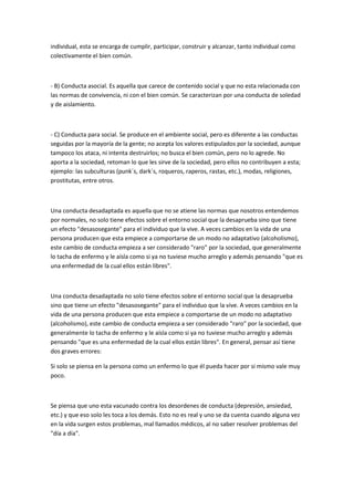 Conducta inadaptada y desadaptada | DOCX