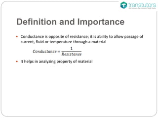 Conductance | Electrical Engineering | PPTX