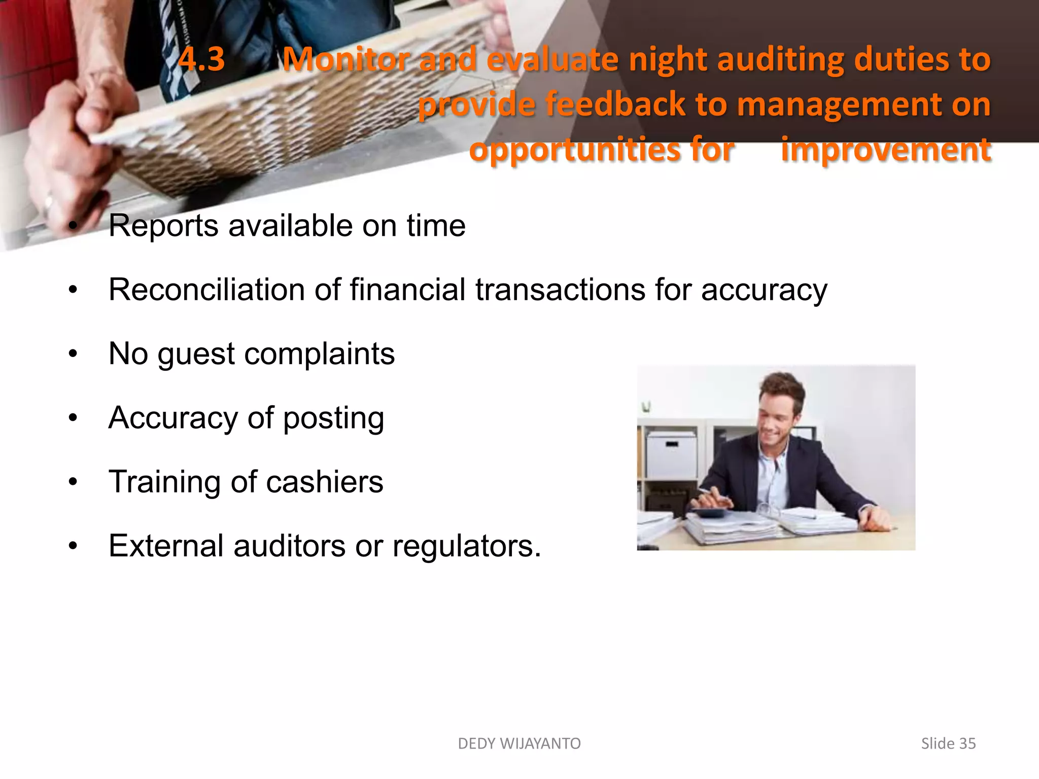 Conduct a night audit | PPTX