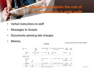Conduct a night audit | PPTX