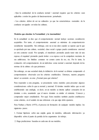 Conducta normal y anormal | DOCX