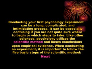 Conduct a psychology experiment | PPT