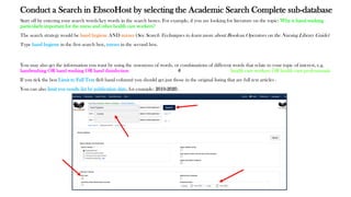 Conduct a Search on Academic Search Complete (EbscoHost) | PPT