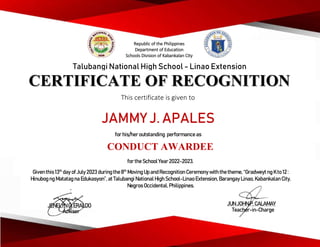 CONDUCT AWARDS CERTIFICATE.docx | Education