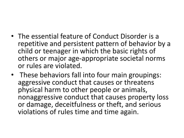 Conduct disorder | PPTX