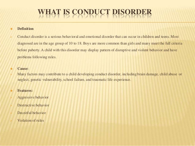 Conduct disorder 3
