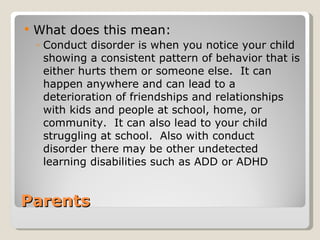Conduct disorder resource | PPT | Brain and Nervous System Disorders ...