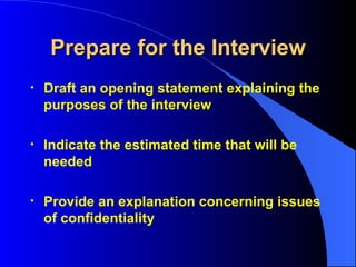 Conducting an Interview - Part 1 | PPT