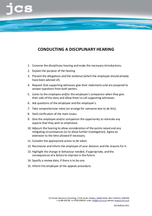 Conducting A Disciplinary hearing conducting-a-disciplinary-hearing