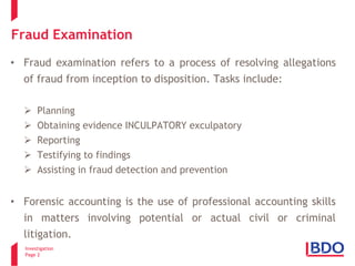 Conducting a fraud audit | PPTX