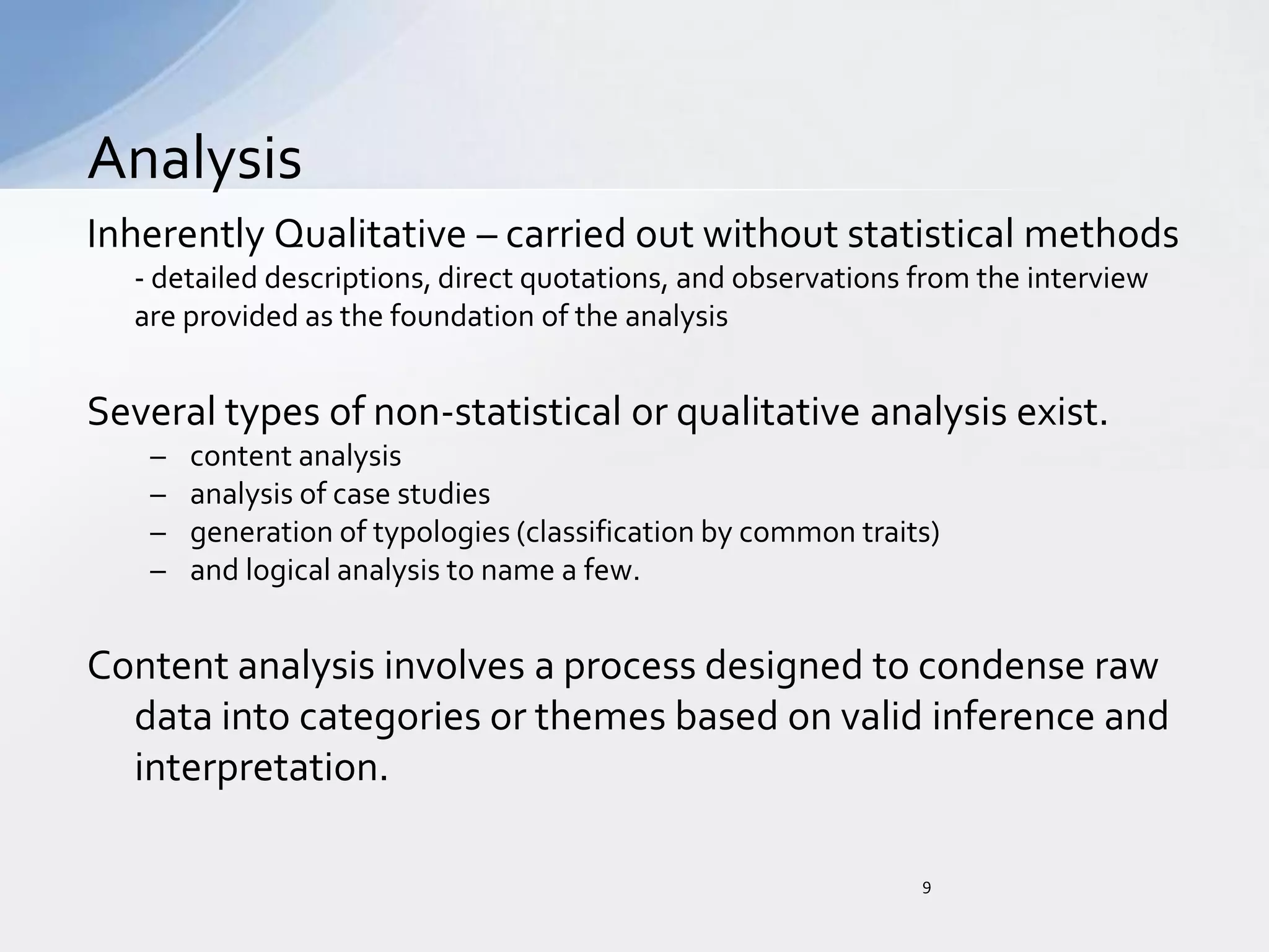 Conducting, analyzing and reporting in depth interviews slideshare 0213 dmf | PPTX