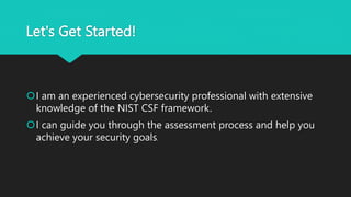 Conducting a NIST Cybersecurity Framework (CSF) Assessment | PPTX