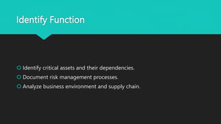 Conducting a NIST Cybersecurity Framework (CSF) Assessment | PPT