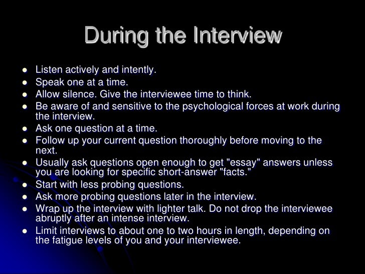 Conducting An Oral History Interview