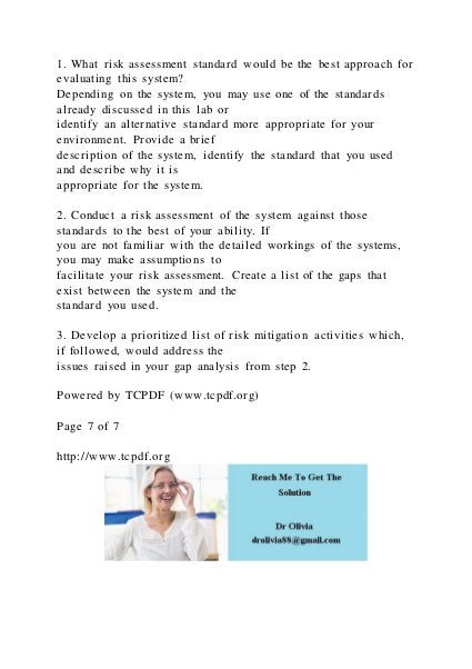 Conducting a Risk Assessment of an Access Control System (3e) | DOCX