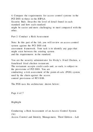 Conducting a Risk Assessment of an Access Control System (3e) | DOCX
