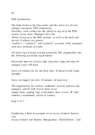 Conducting a Risk Assessment of an Access Control System (3e) | DOCX