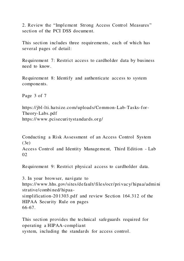 Conducting a Risk Assessment of an Access Control System (3e) | DOCX