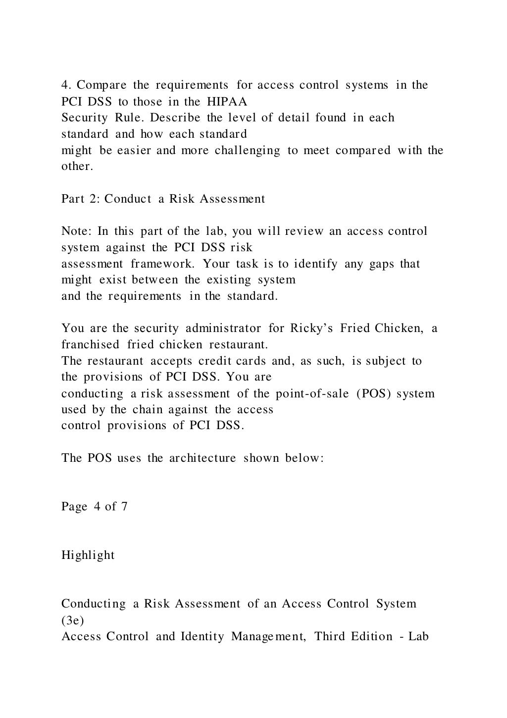 Conducting a Risk Assessment of an Access Control System (3e) | DOCX