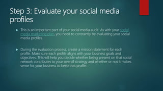 CONDUCTING A SOCIAL MEDIA AUDIT | PPTX