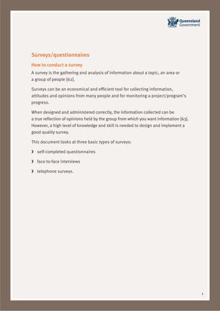 Conducting a survey | PDF