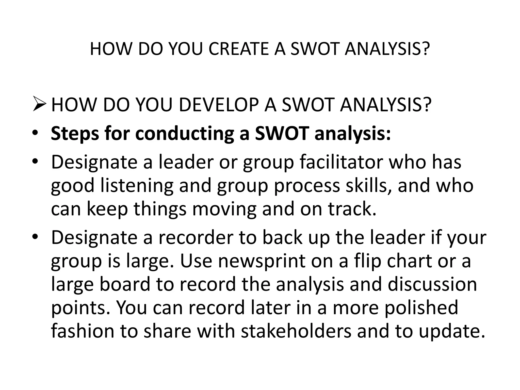 conducting a SWOT Analysis to identify situational strengths.pptx