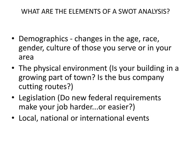 conducting a SWOT Analysis to identify situational strengths.pptx