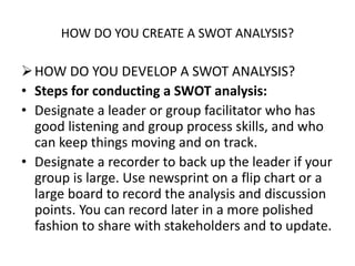 conducting a SWOT Analysis to identify situational strengths.pptx