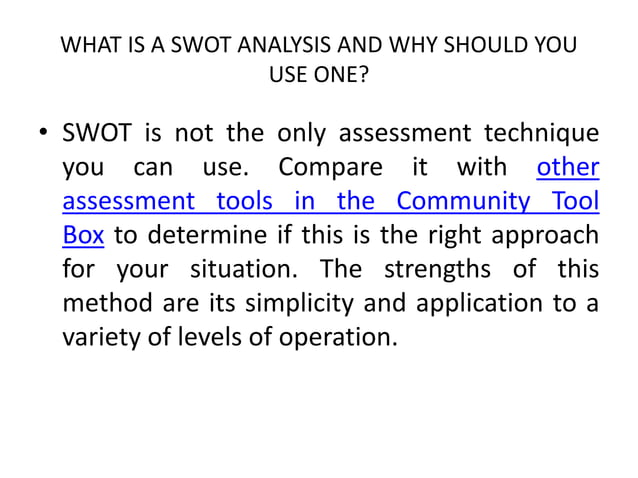 conducting a SWOT Analysis to identify situational strengths.pptx