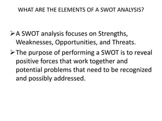 conducting a SWOT Analysis to identify situational strengths.pptx
