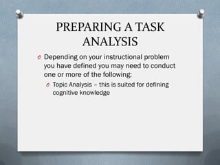 Conducting a task analysis worked example | PDF
