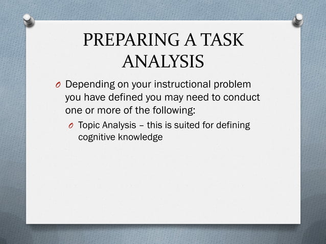 Conducting a task analysis worked example | PPT