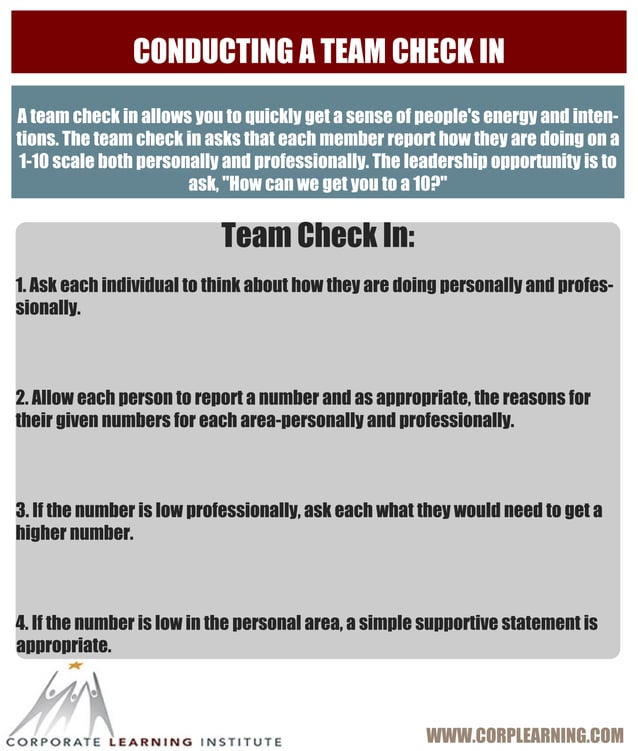 Conducting a Team Check In: Worksheet | PDF