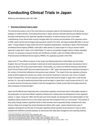 Conducting clinical trials in japan chris merriam-leith | PDF