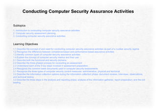 Conducting Computer Security Assurance Activities | PPT