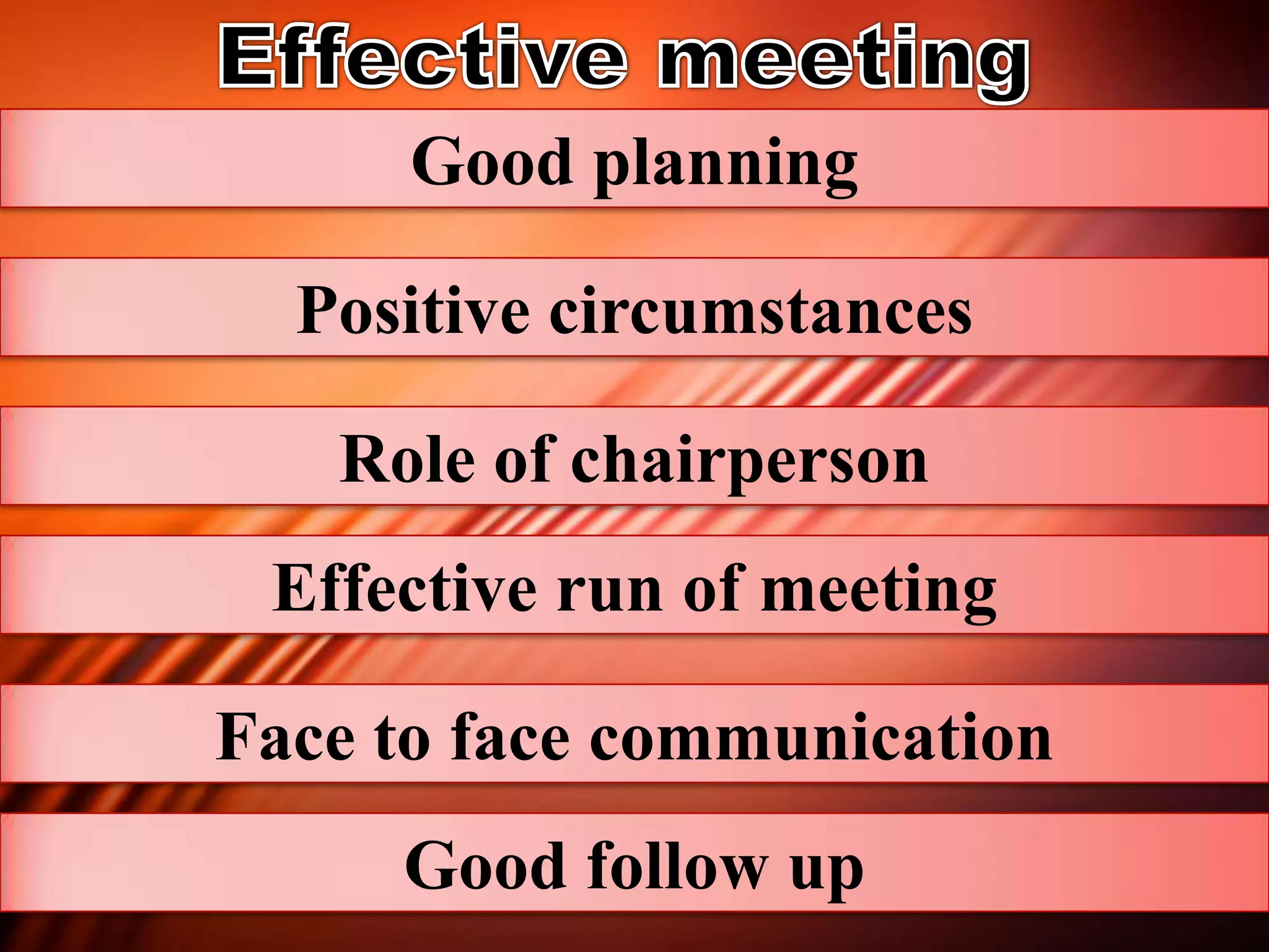 Conducting effective meetings | PPTX