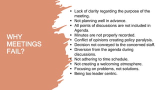 Conducting Effective School Meetings - Najma Kazi | PPTX