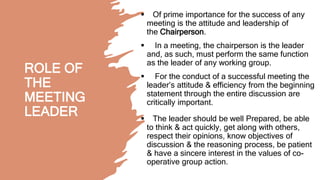 Conducting Effective School Meetings - Najma Kazi | PPTX