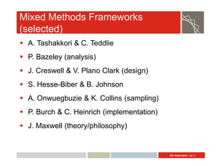 Conducting Integrated Mixed Methods Research and Analysis Using NVivo | PPT