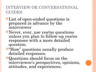 Conducting interviews | PPT