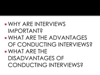 Conducting interviews - Effective Communication | PPTX