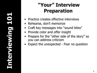 Conducting Media Interviews | PPTX