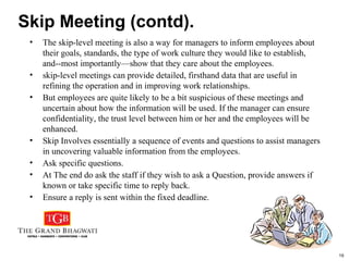 Conducting meetings , skip & Rap sessions | PPT