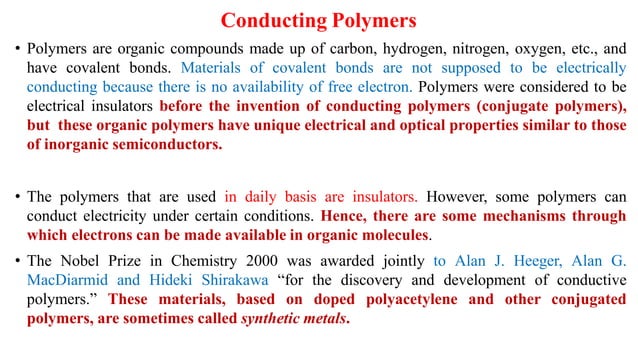 conducting polymer .pptx | Chemistry | Science