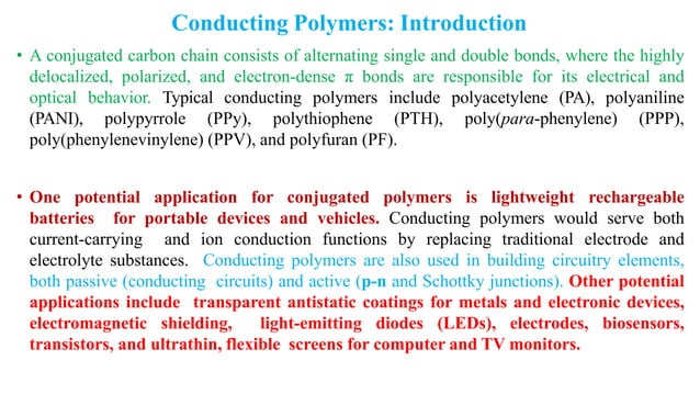 conducting polymer .pptx | Chemistry | Science