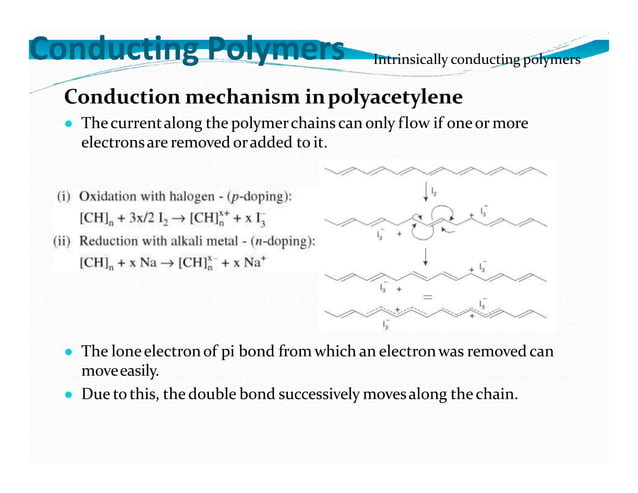 Conducting polymers | PPTX | Chemistry | Science