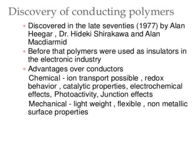 Conducting polymers | PPT