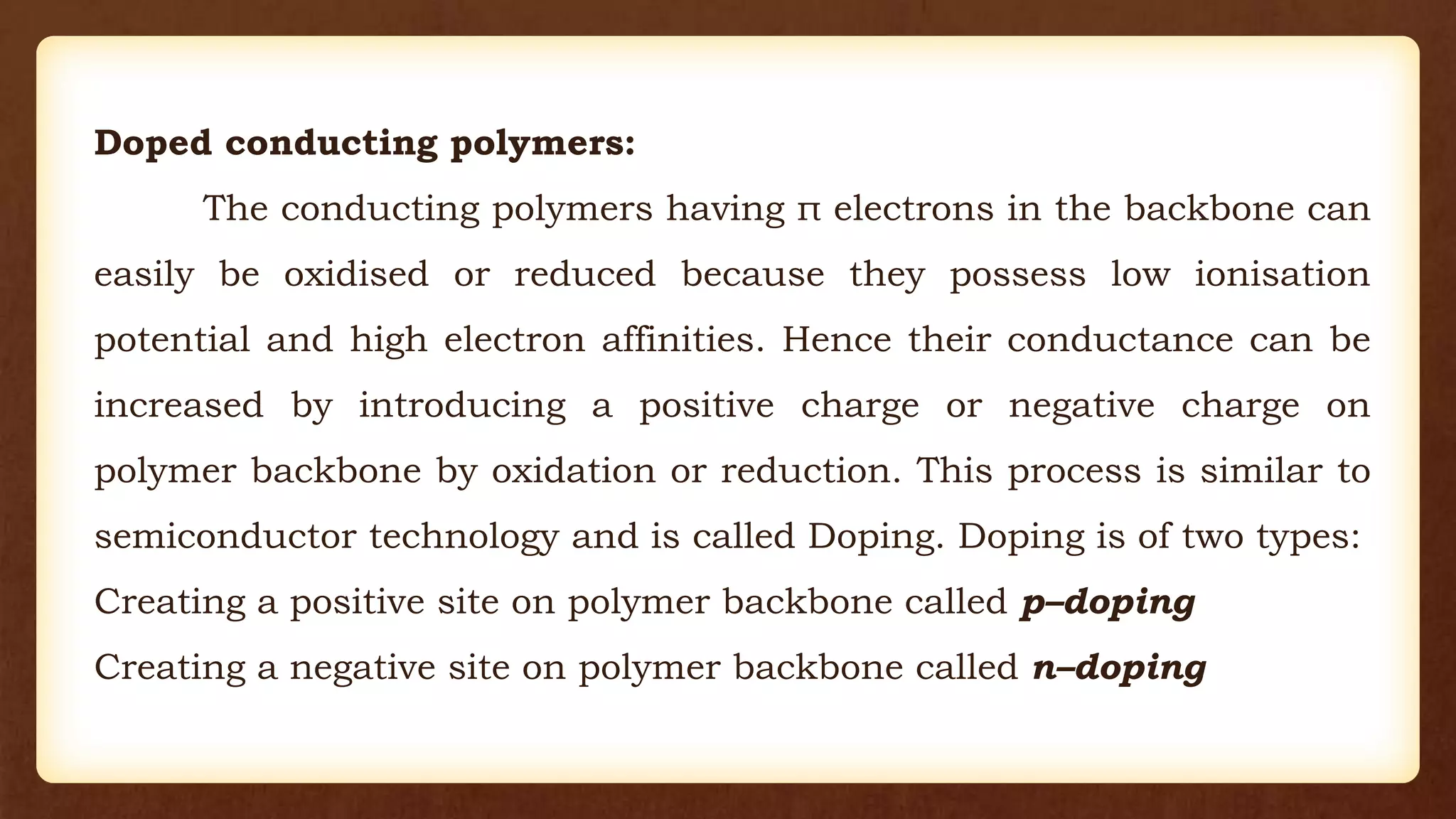 Conducting polymers | PPTX