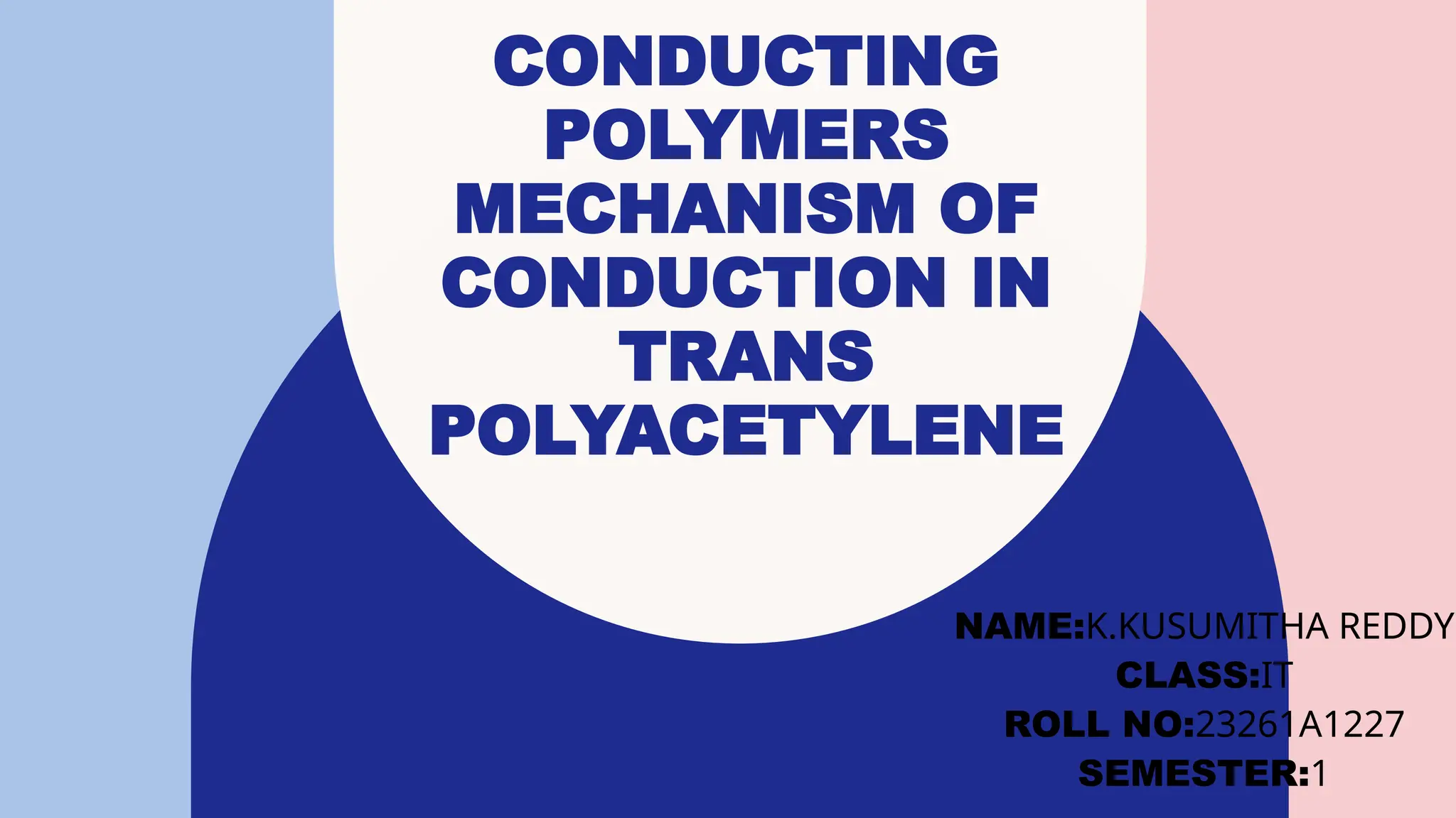 CONDUCTING POLYMERS MECHANISM OF CONDUCTION IN TRANS POLYACETYLENE.pptx